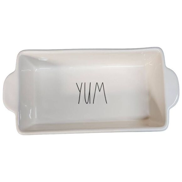 Rae Dunn | Kitchen | Rae Dunn White Black Ceramic Yum 8x4 Loafpan ...
